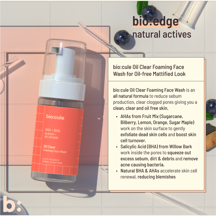 Oil Clear AHA BHA Foaming Face Wash for Oily, Acne-Prone Skin | Biocule ...