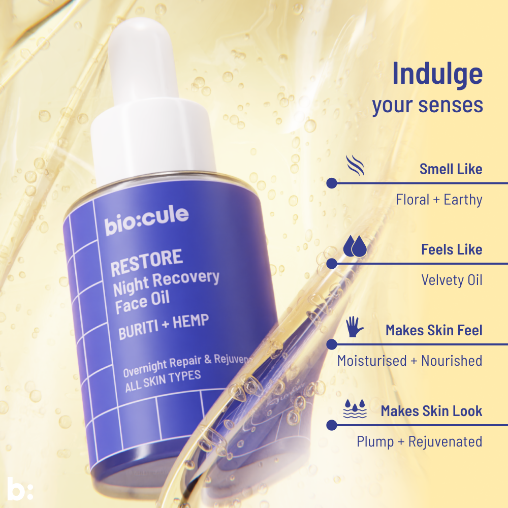 RESTORE Night Recovery Face Oil for Skin Barrier & Fine Lines | Biocule ...